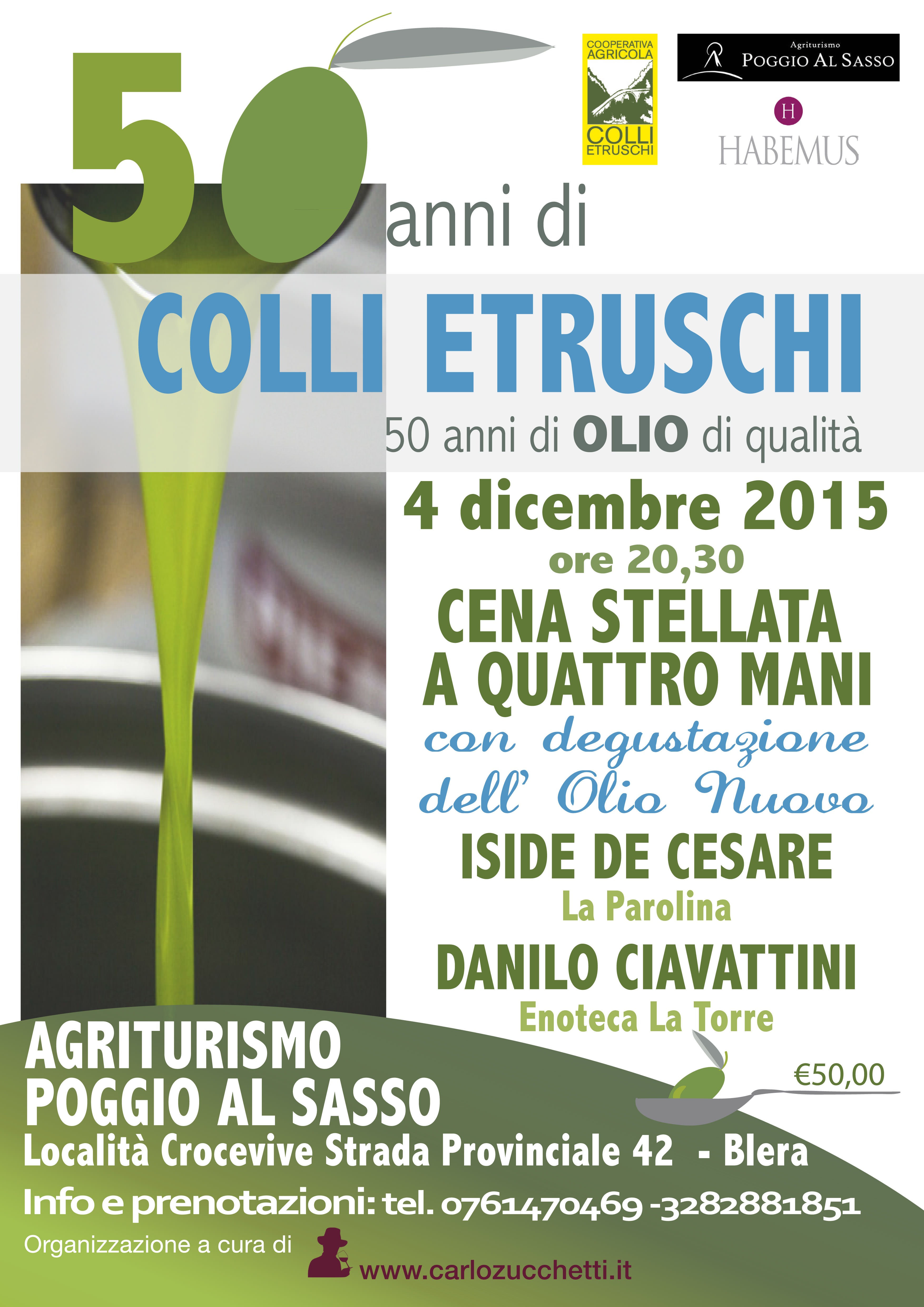 Cena stellata per i 50 anni di Colli Etruschi: venerdì 4 dicembre 2015